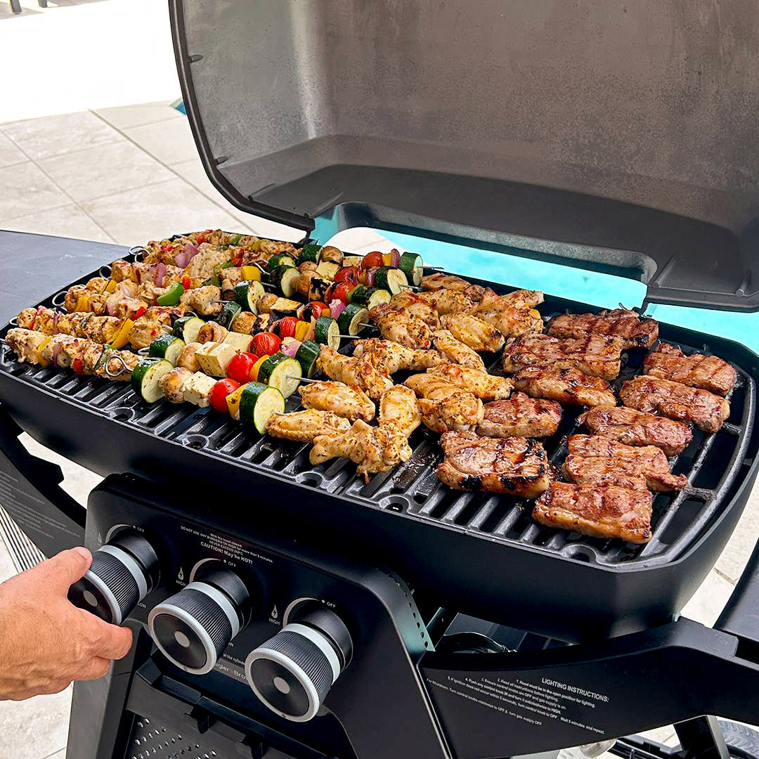 Ziggy Elite Triple Grill LPG BBQ On Cart – BBQ39