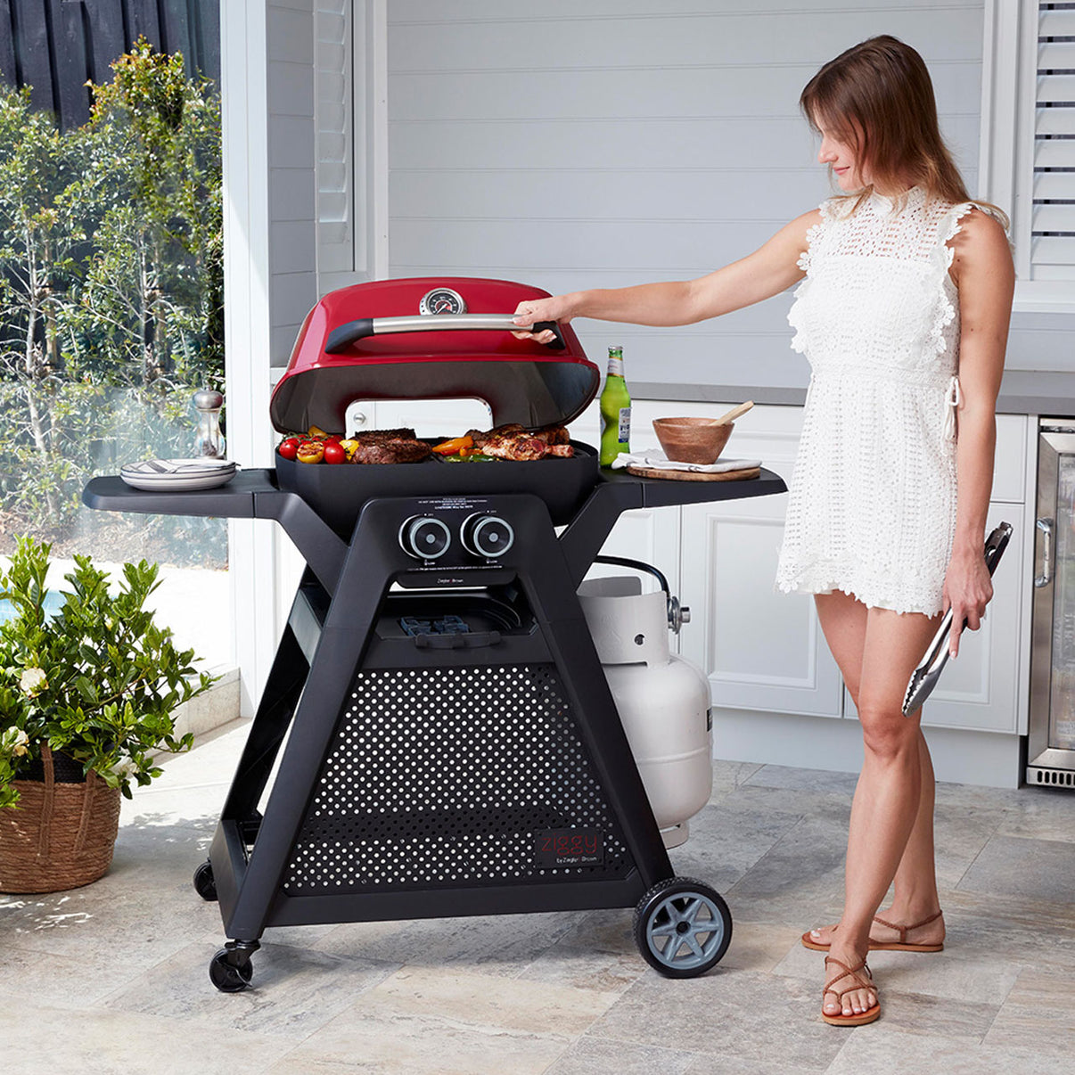 Ziggy Elite Twin Grill LPG BBQ On Cart – The Barbecue Store Thailand