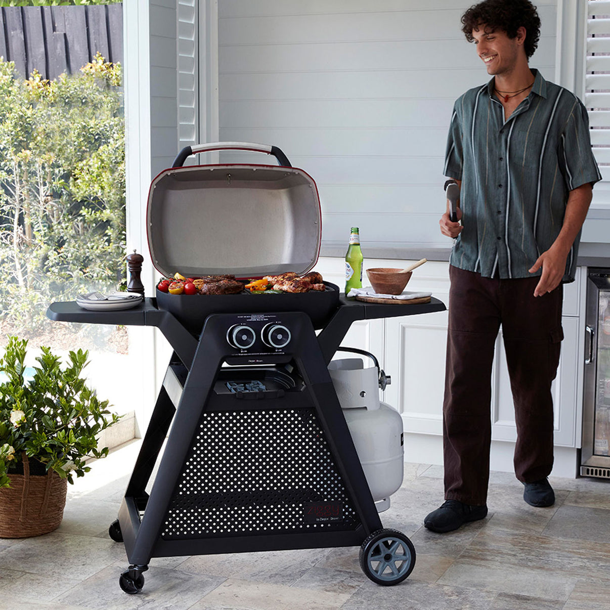 Ziggy Elite Twin Grill LPG BBQ On Cart – BBQ39