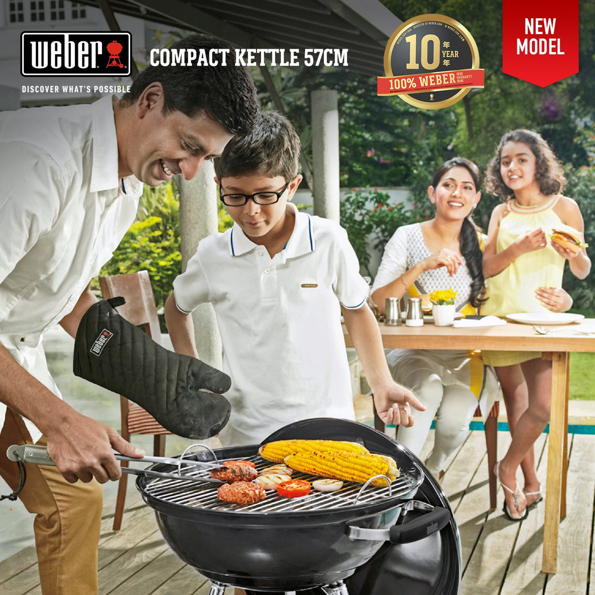 เตาถ่าน Weber 57cm Compact Kettle with Thermometer – The Barbecue Store ...